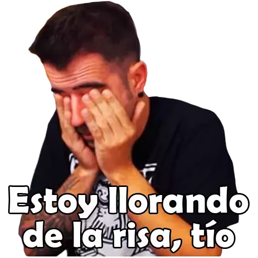 Estoy llorando de la risa, tío Sticker de WhatsApp - DescargarStickers