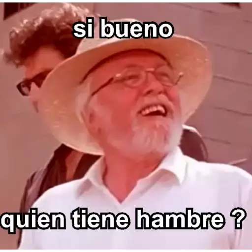 Si bueno quien tiene hambre? Sticker de WhatsApp - DescargarStickers