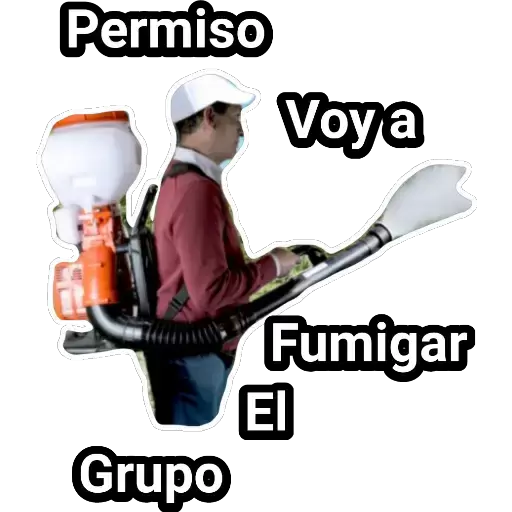 Sticker Permiso voy a fumigar el grupo PNG - DescargarStickers