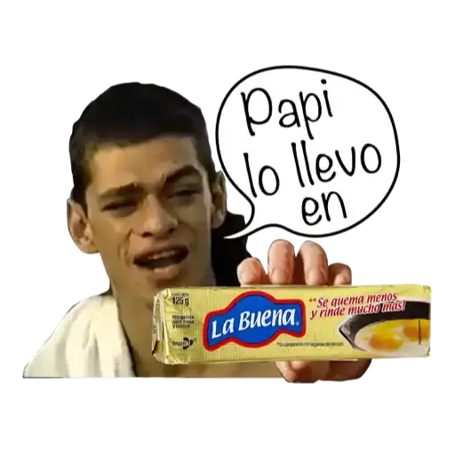 Papi lo llevo en La buena Sticker de WhatsApp - DescargarStickers