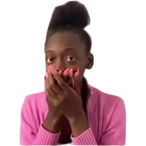 Chica impactada Sticker de WhatsApp - DescargarStickers