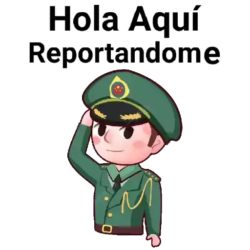 Hola aquí reportándome Sticker de WhatsApp - DescargarStickers