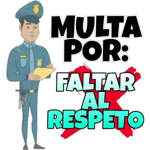 Sticker Multa por faltar al respeto PNG - DescargarStickers