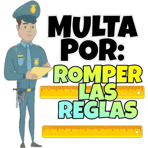 Multa por romper las reglas Sticker de WhatsApp - DescargarStickers
