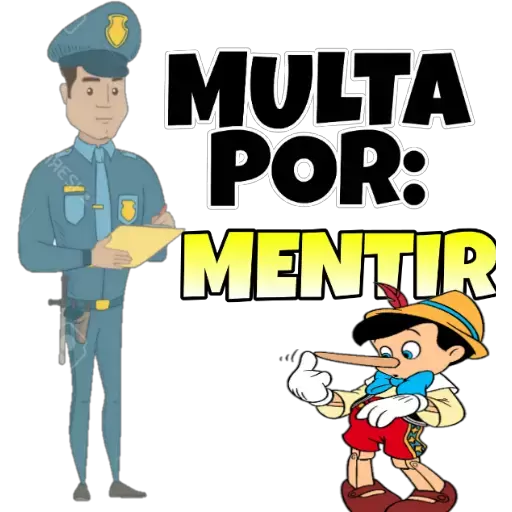 Sticker Multa por mentir PNG - DescargarStickers