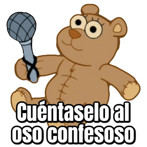 Cuéntaselo al oso confesoso Sticker de WhatsApp - DescargarStickers