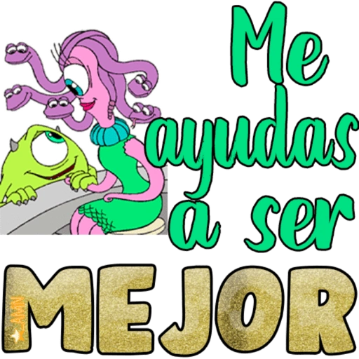 Me ayudas a ser mejor Sticker de WhatsApp - DescargarStickers