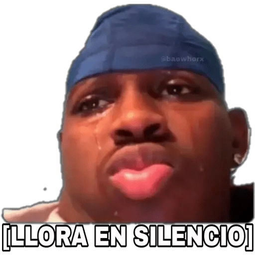 [LLORA EN SILENCIO] Sticker de WhatsApp - DescargarStickers