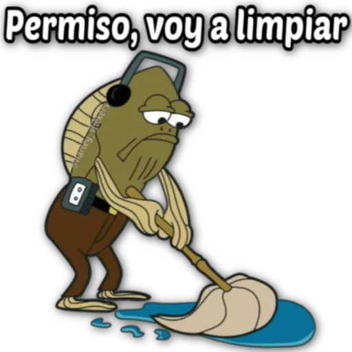 Sticker Permiso, voy a limpiar PNG - DescargarStickers