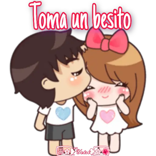 Toma un besito Sticker de WhatsApp - DescargarStickers