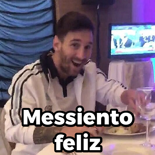 Messiento feliz Sticker de WhatsApp - DescargarStickers