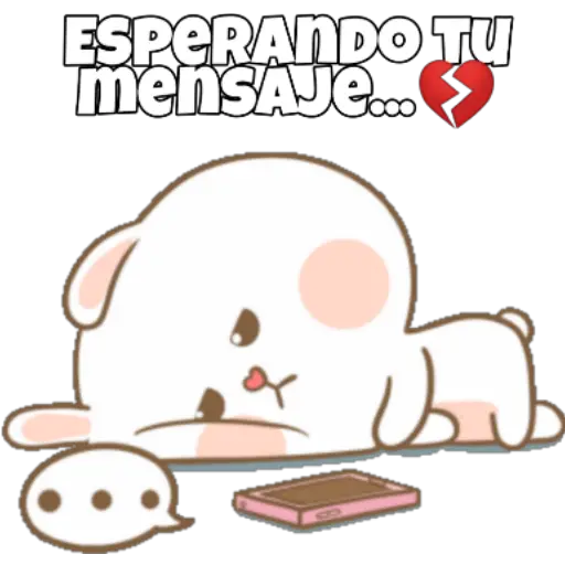 Esperando tu mensaje... Sticker de WhatsApp - DescargarStickers