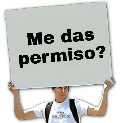 Me das permiso? Sticker de WhatsApp - DescargarStickers