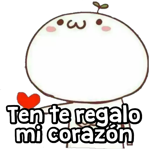Ten te regalo mi corazón Sticker de WhatsApp - DescargarStickers