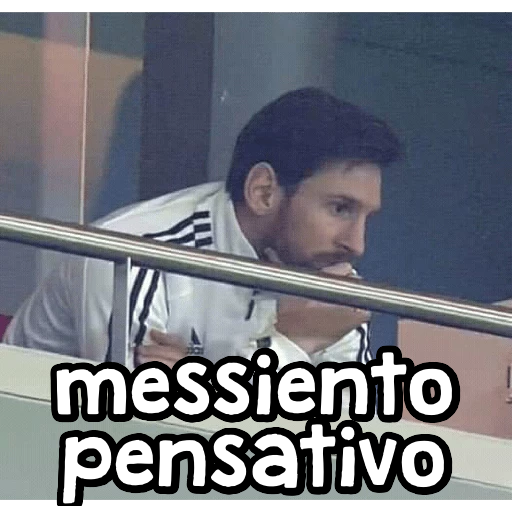 Messiento pensativo Sticker de WhatsApp - DescargarStickers