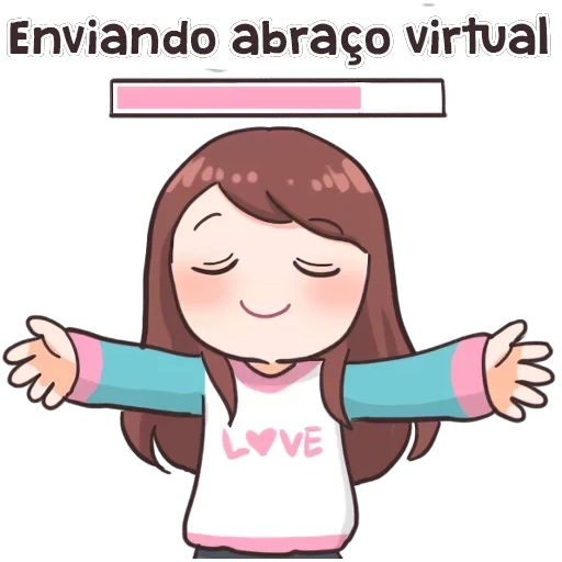 Enviando abraso virtual Sticker de WhatsApp - DescargarStickers
