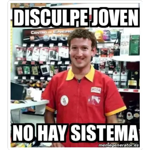 Sticker DISCULPE JOVEN NO HAY SISTEMA PNG - DescargarStickers