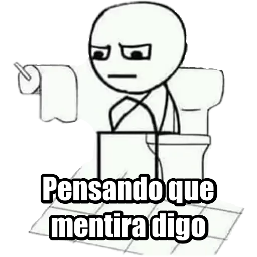 Sticker Pensando que mentira digo PNG - DescargarStickers