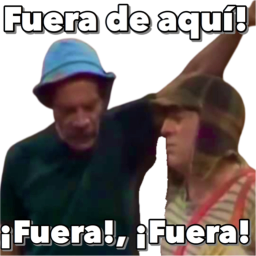 Fuera de aquí! ¡Fuera!, ¡Fuera! Sticker de WhatsApp - DescargarStickers